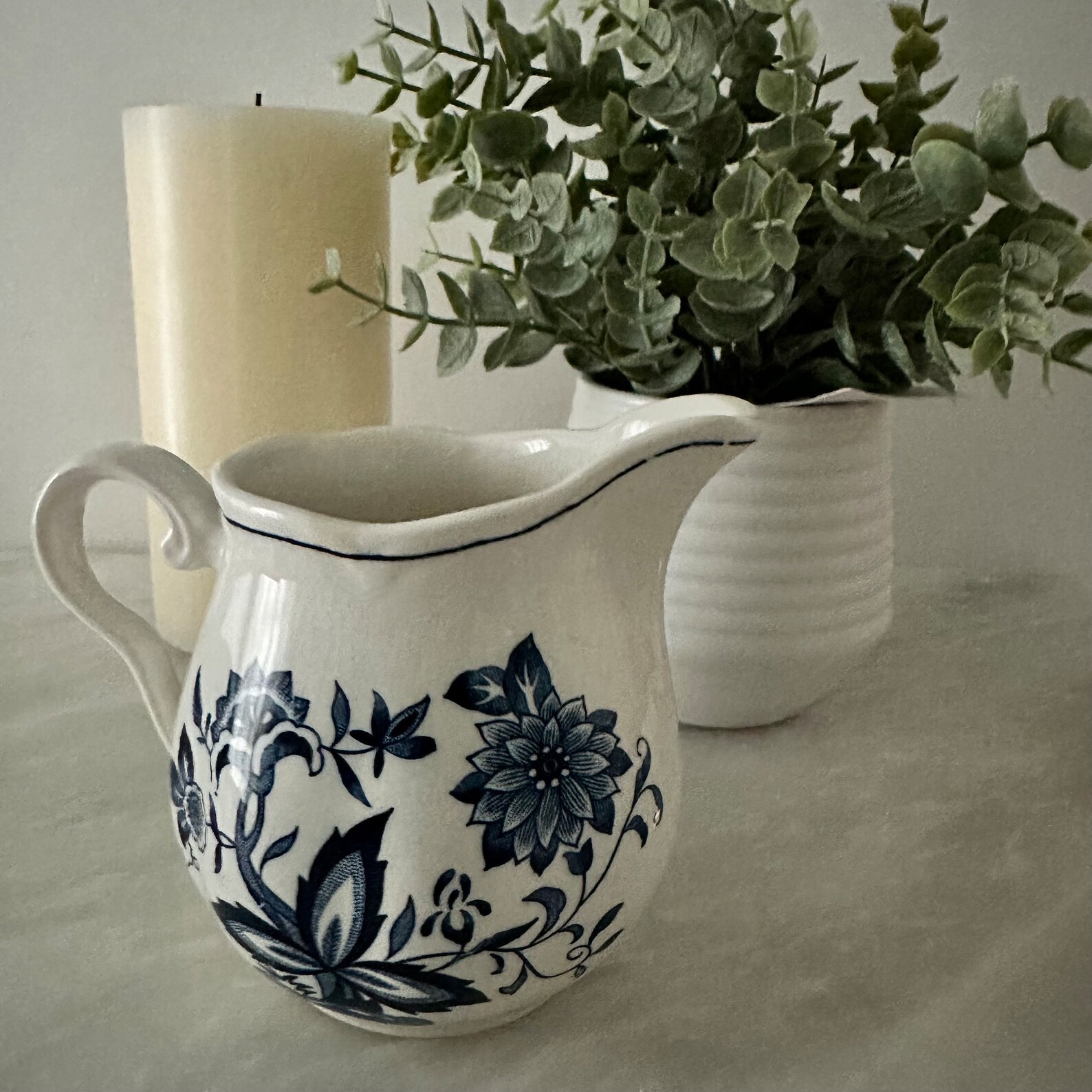 Nikko Ironstone Creamer in Blue Bonnet Pattern Made in Japan - Etsy