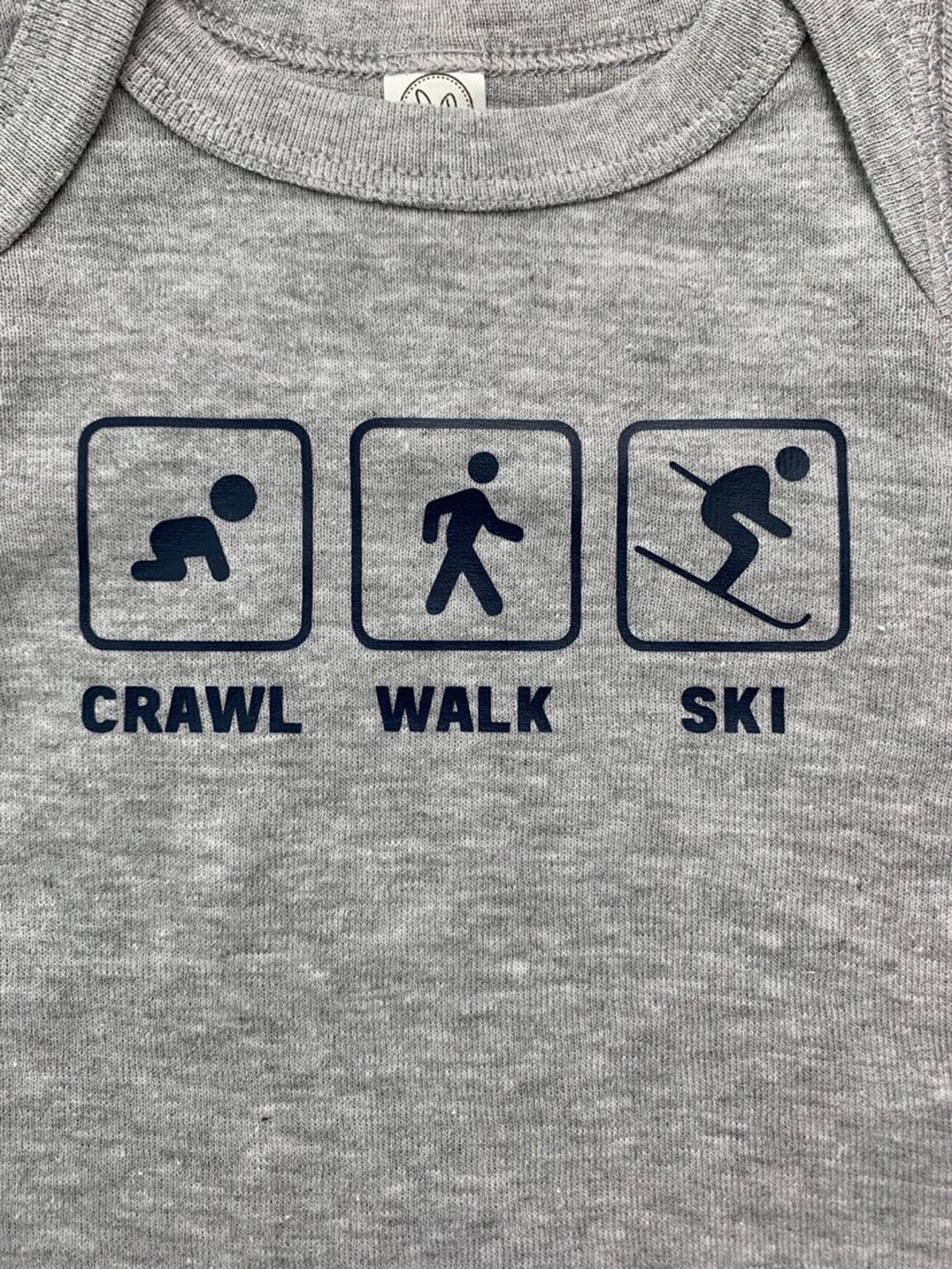 Crawl Walk Ski Baby Bodysuit {newborn Coming Home Outfit, Ski Mountain ...