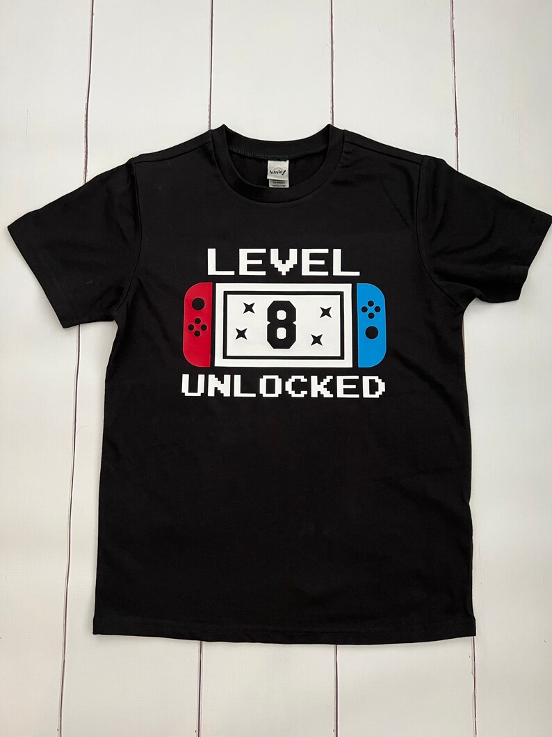 Level Unlocked Gaming Birthday Shirt {ANY Age Boy Birthday Shirt ...