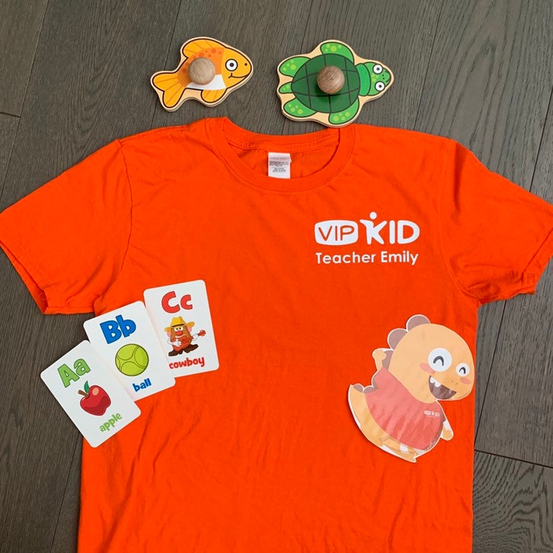 VIP Kid Orange Teacher T-shirt vipkids Five Apple Teacher - Etsy
