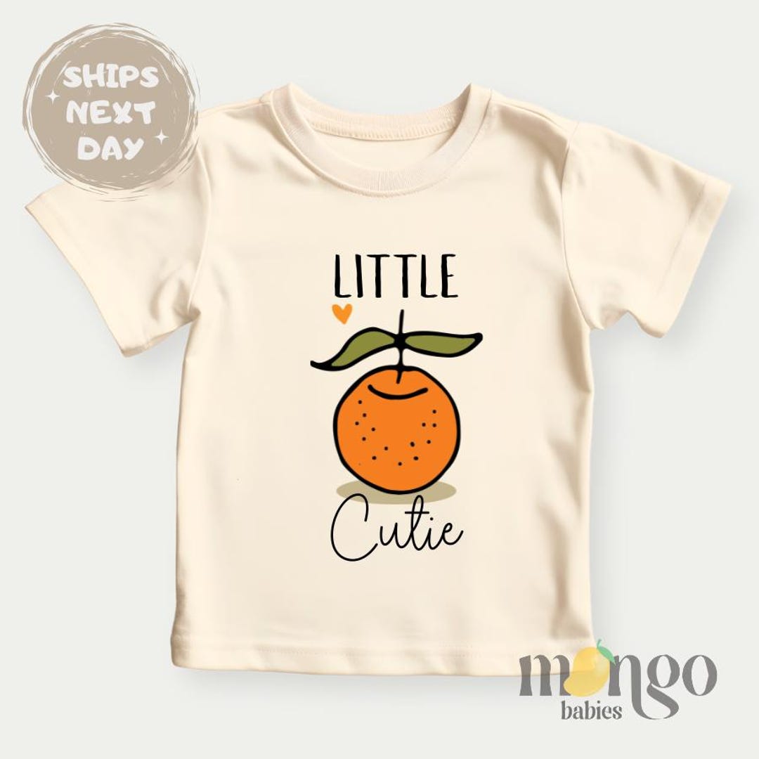 Little Cutie Kids Tshirt Orange Baby Clothes Cute Orange Tshirt for ...
