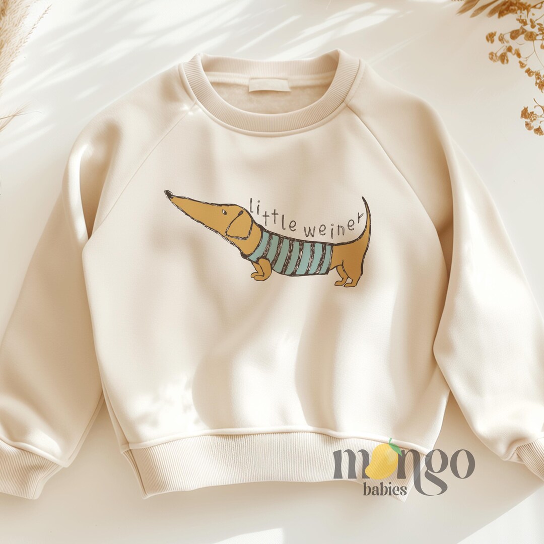 Little Weiner Toddler Sweatshirt Cute Dachshund Baby Clothes Kids ...