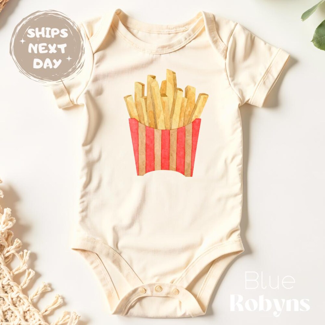 French Fries Baby Bodysuit Cute Baby Outfit Cute Newborn Gift Fast Food ...