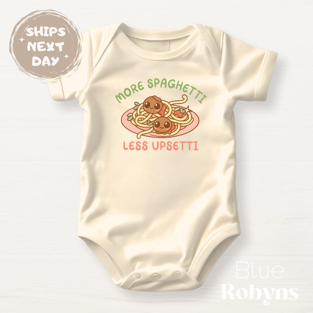 Retro Spaghetti Baby Bodysuit Cute Baby Shower Gift for Newborn Clothes ...