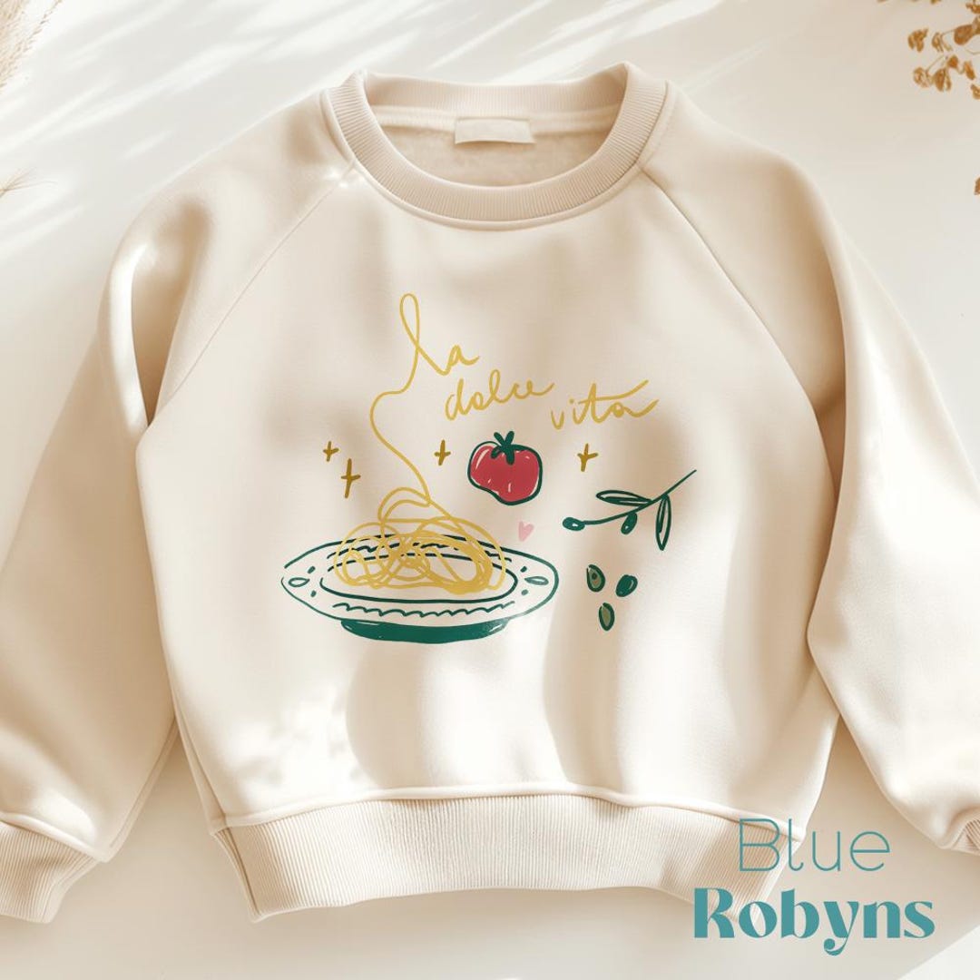 La Dolce Vita Spaghetti Sweater for Children, Cute Italian Pasta Shirt ...