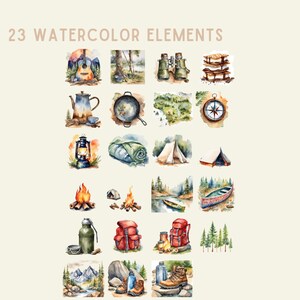 Camping Adventure Clipart Bundle | Pngs of S’mores, Guitar, Lantern ...