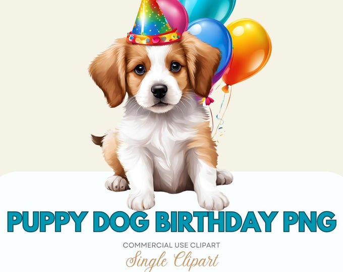 Dog With Balloons Clipart Vector Graphic Svg Png Jpg Eps Puppy Colorful ...