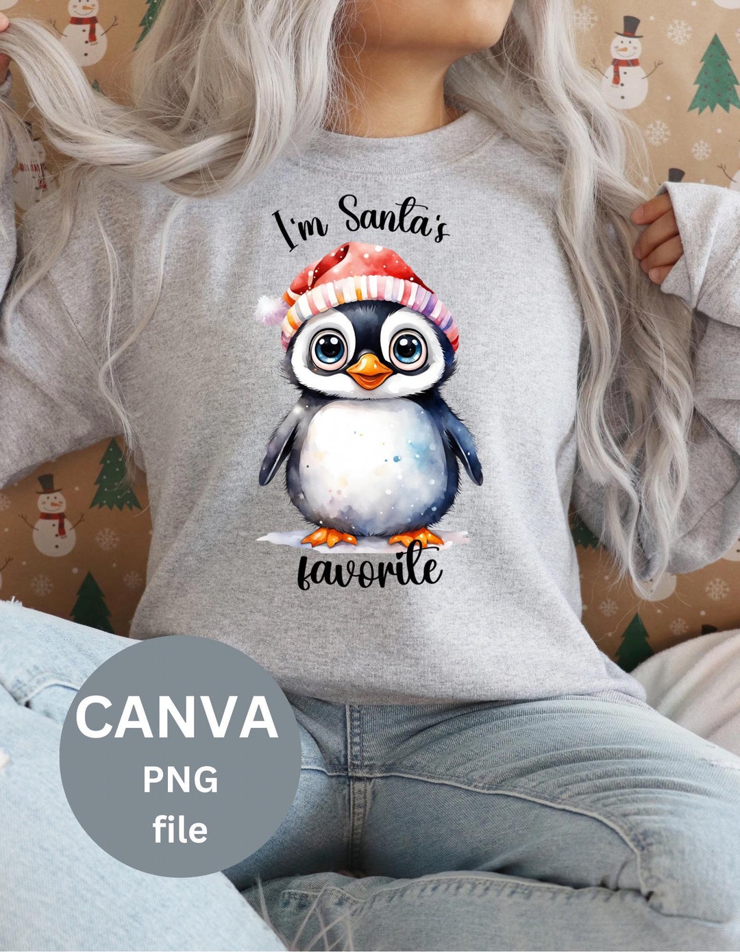 I’m Santa’s Favorite Penguin PNG - Cute Christmas Penguin Digital ...
