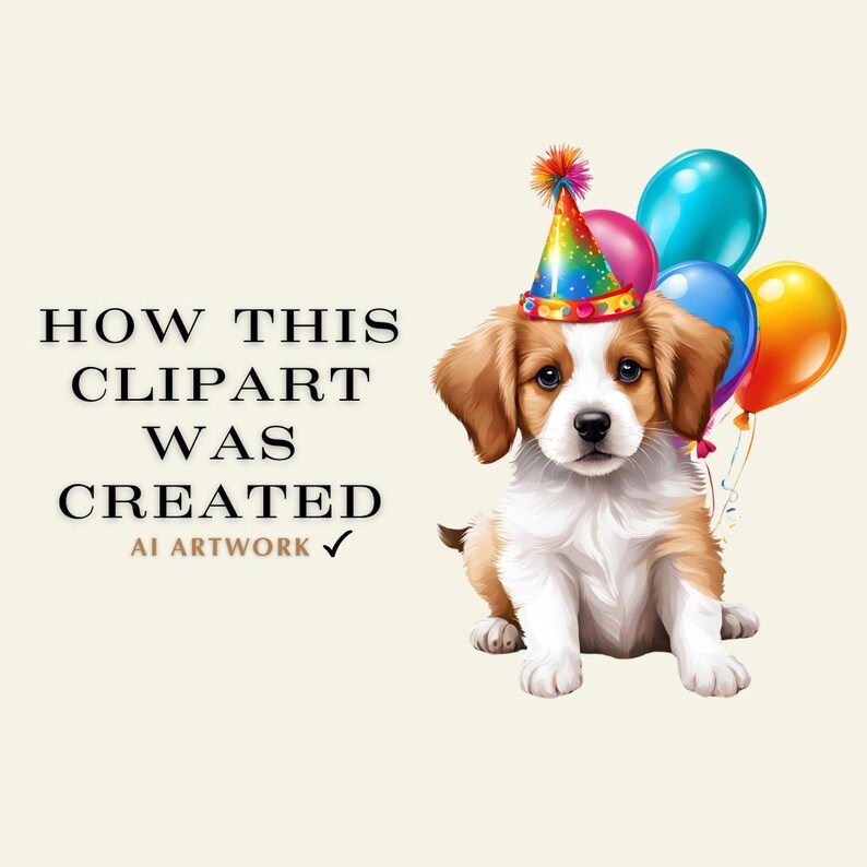 Party Puppy Clipart: Dog Birthday Balloons PNG (digital Download) - Etsy