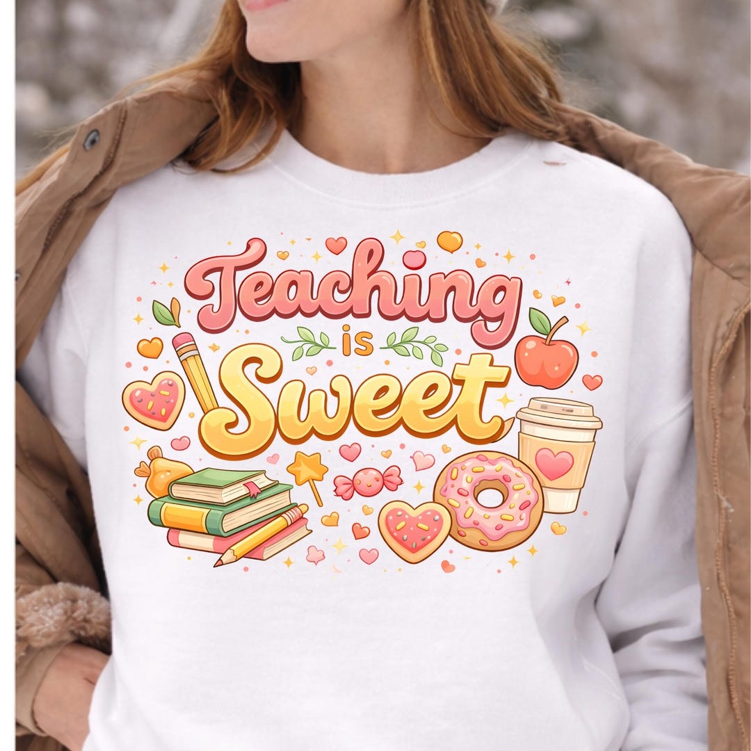 Teaching is Sweet PNG, Donut Teacher Appreciation Sublimation File ...