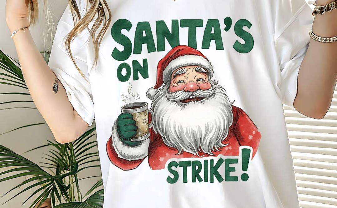 Funny Santa on Strike Christmas PNG Instant Download Design - Etsy