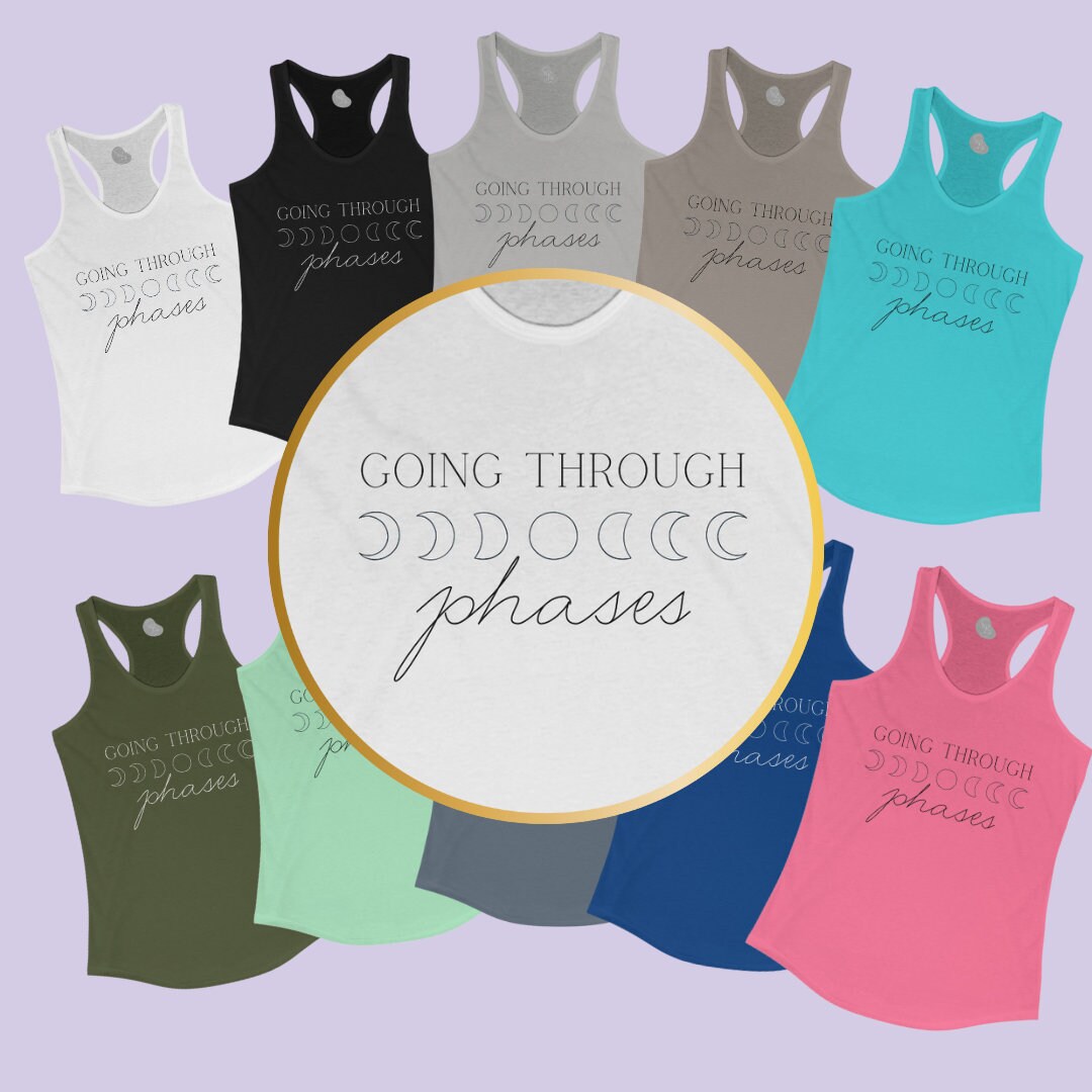 Going Through Phases Moon Phases Graphic Women's Racerback Tank - Etsy