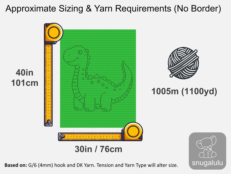 Dinosaur Filet Crochet Baby Blanket PDF Pattern - Etsy