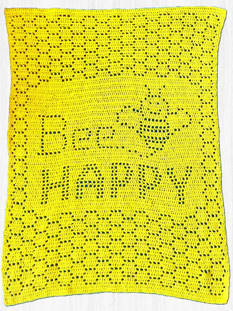 Bee Happy Filet Crochet Baby Blanket PDF Pattern - Etsy