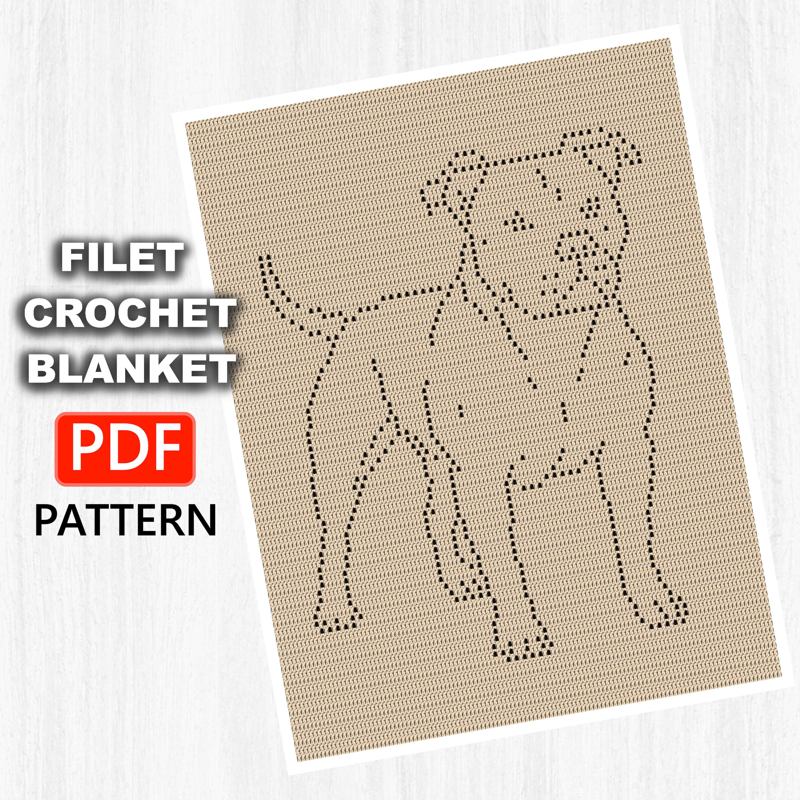 Pitbull Terrier (dog) Filet Crochet Blanket PDF Pattern - Etsy