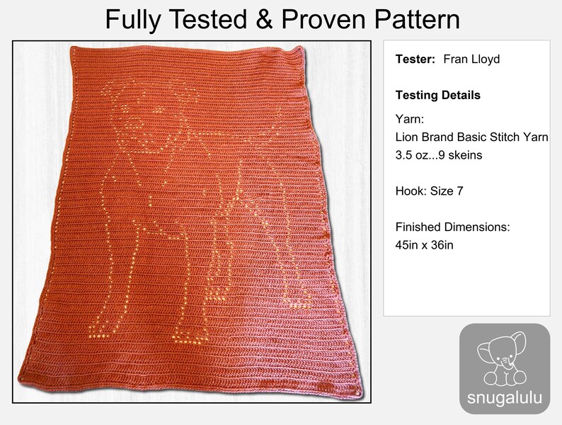 Pitbull Terrier (dog) Filet Crochet Blanket PDF Pattern - Etsy