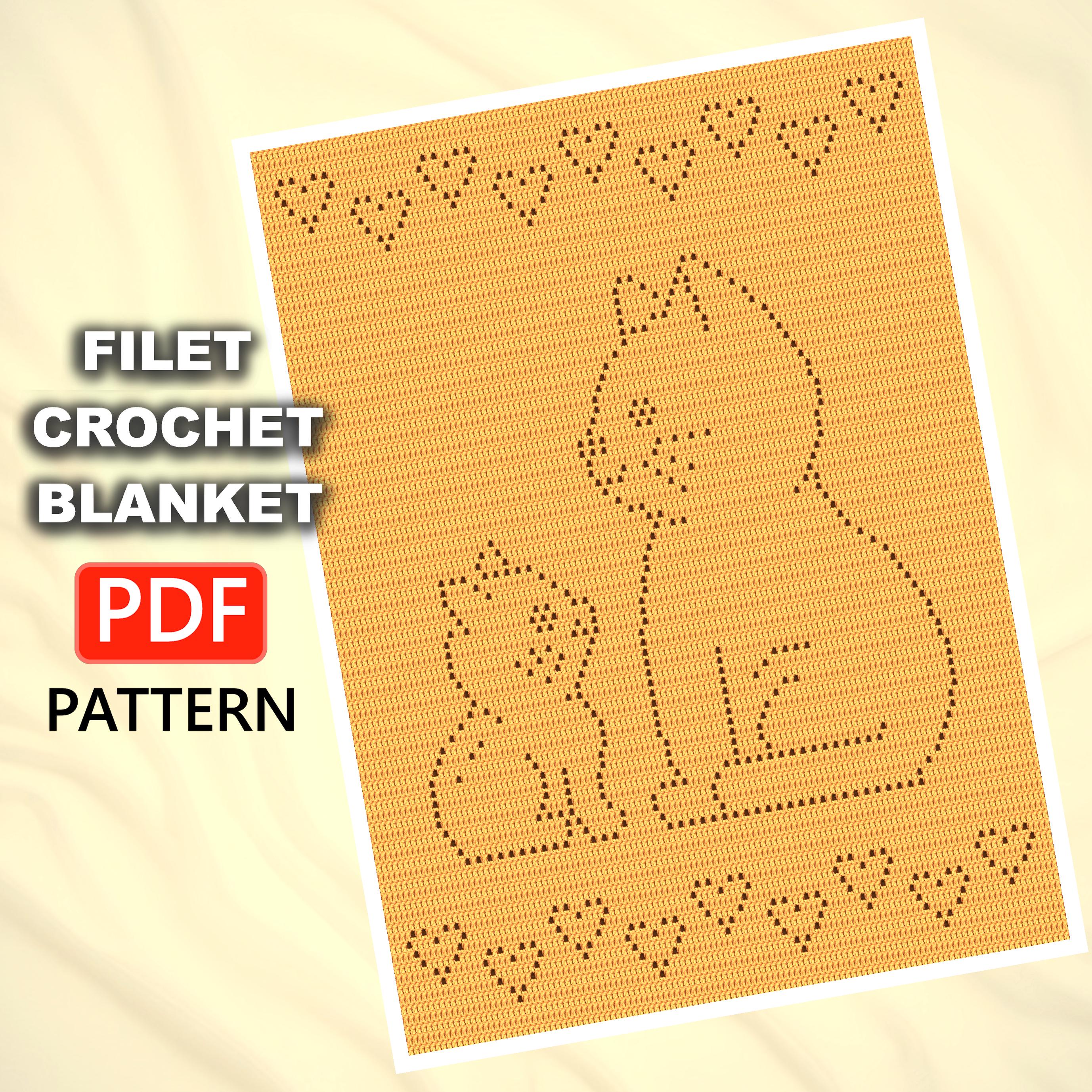 Cats Filet Crochet Baby Blanket PDF Pattern - Etsy