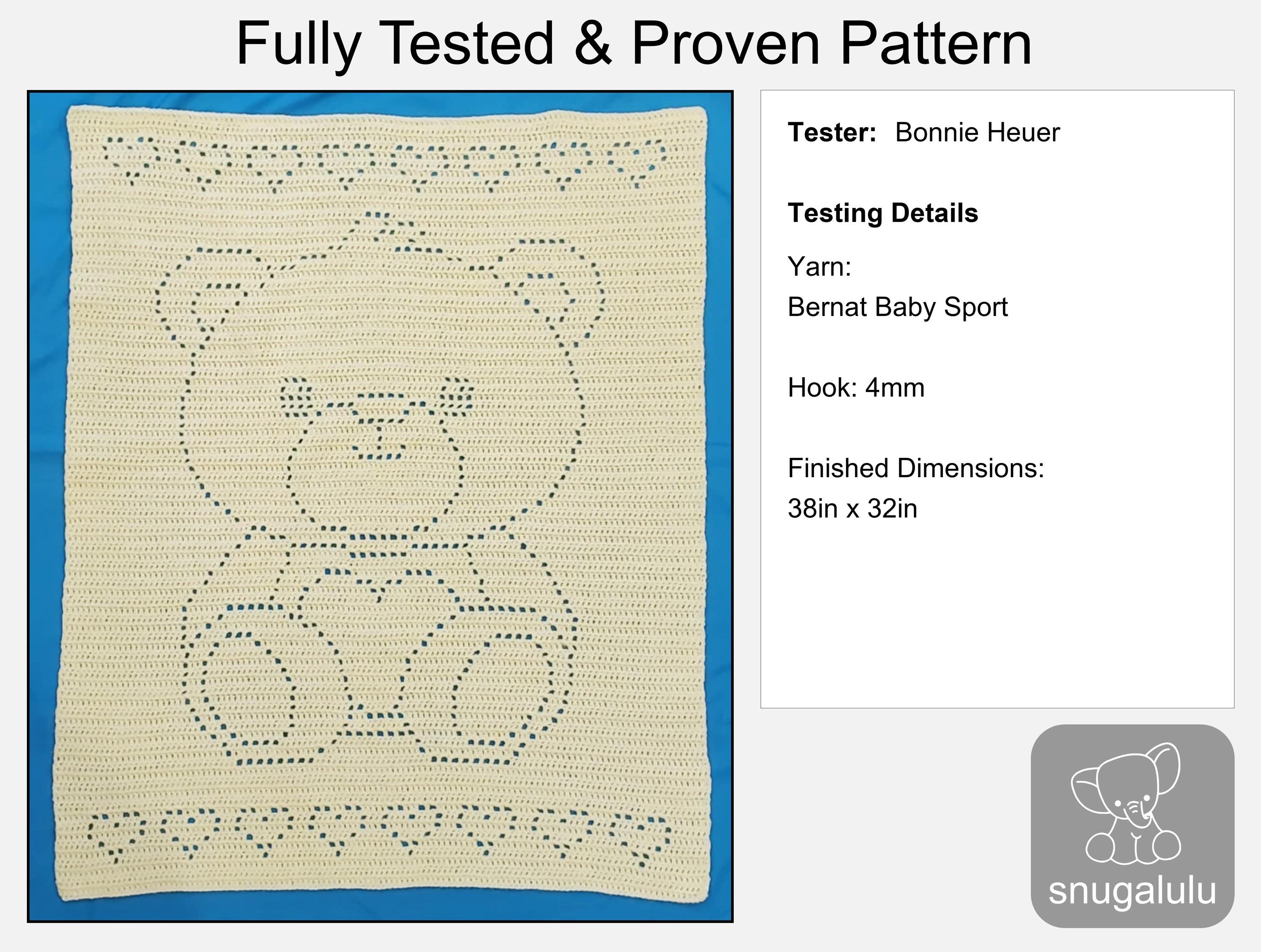 Teddy Bear Filet Crochet Baby Blanket Pattern (PDF Download) - Etsy
