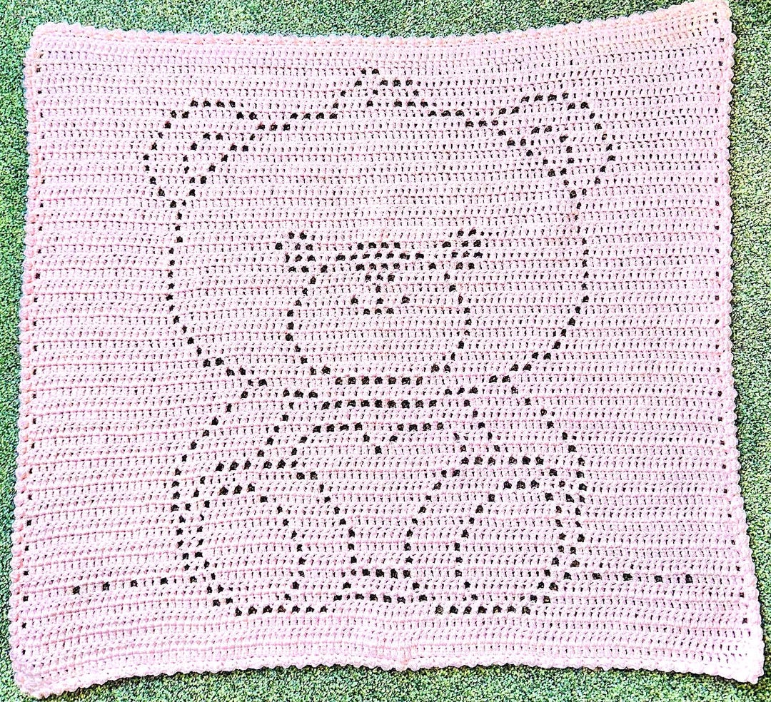 Small Teddy Bear Filet Crochet Baby Blanket PDF Pattern | Gender ...
