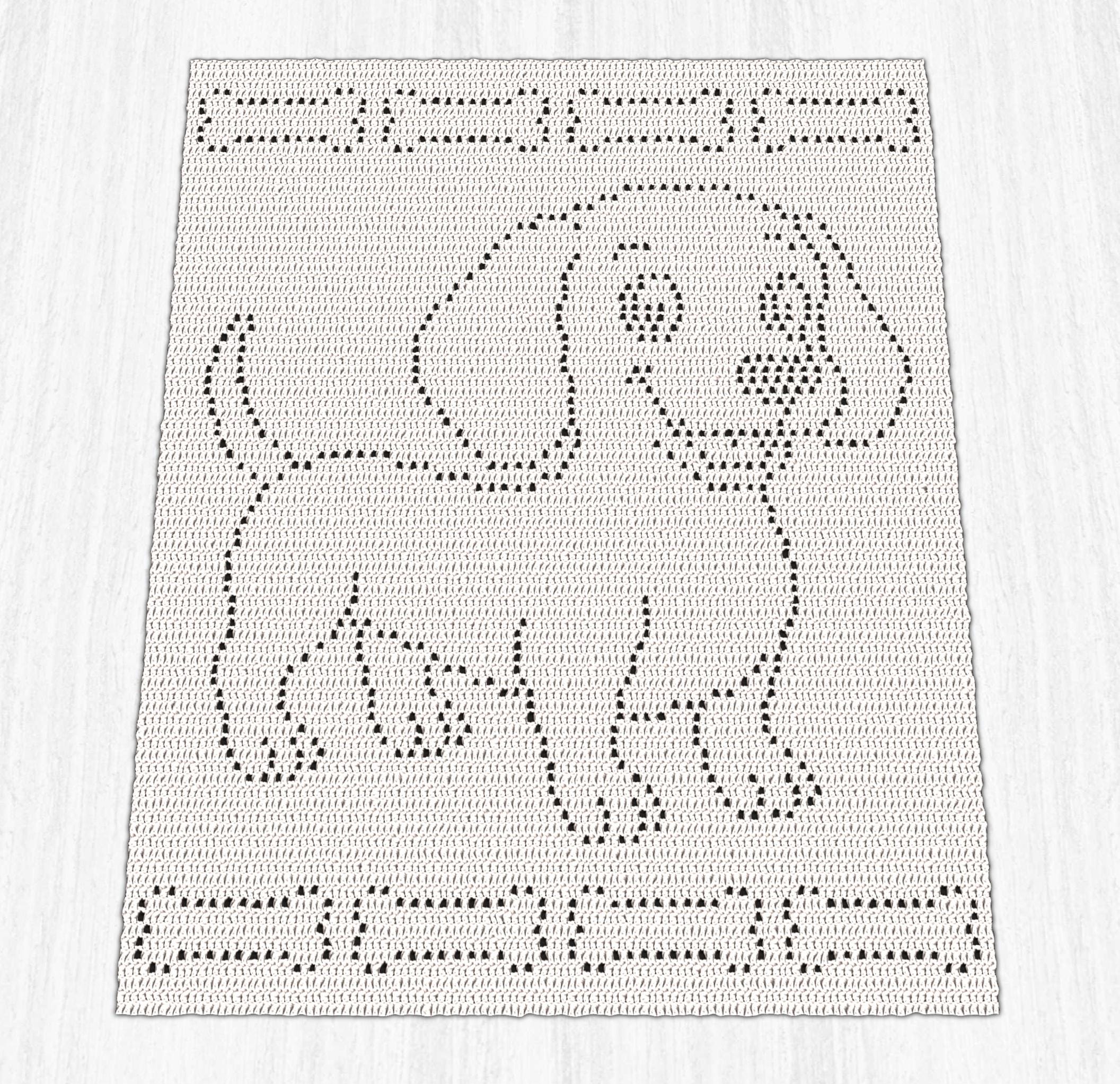 Dachshund Filet Crochet Blanket Pattern: Wiener Dog Design (PDF Pattern ...