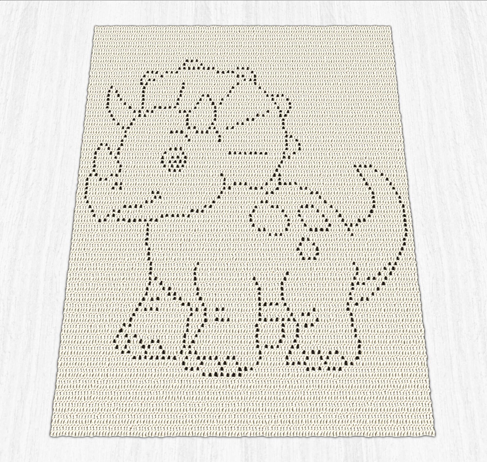 Spikelette Dinosaur Filet Crochet Baby Blanket PDF Pattern - Etsy