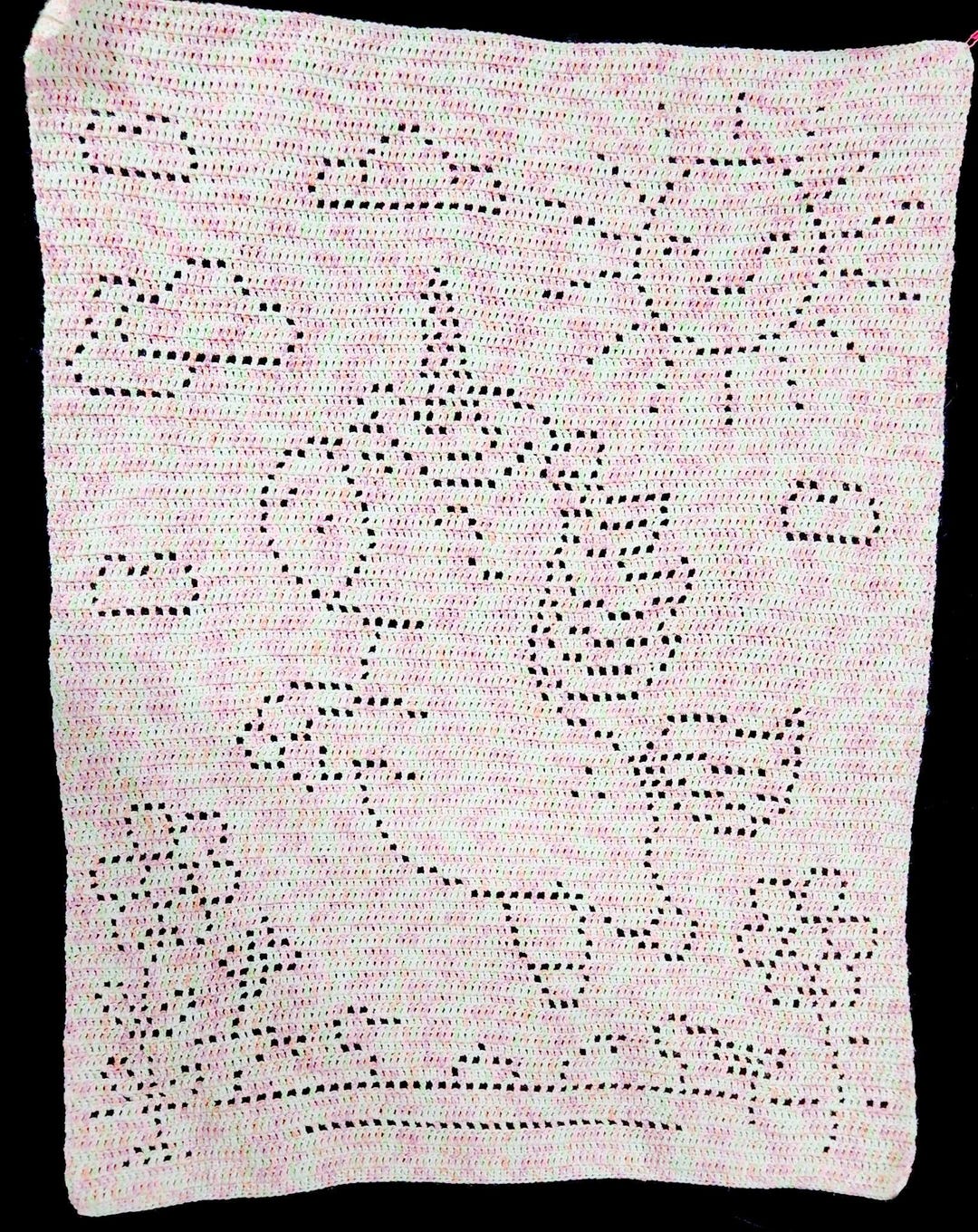Jumping Unicorn Filet Crochet Blanket PDF Pattern, Instant Download ...