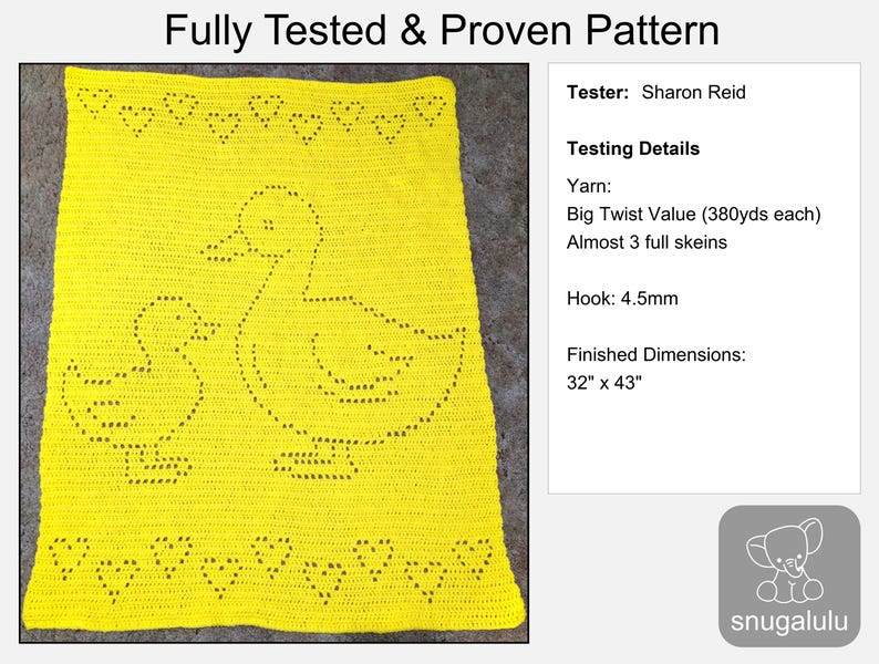 Ducks Blanket PDF Pattern | Duckling Filet Crochet - Etsy