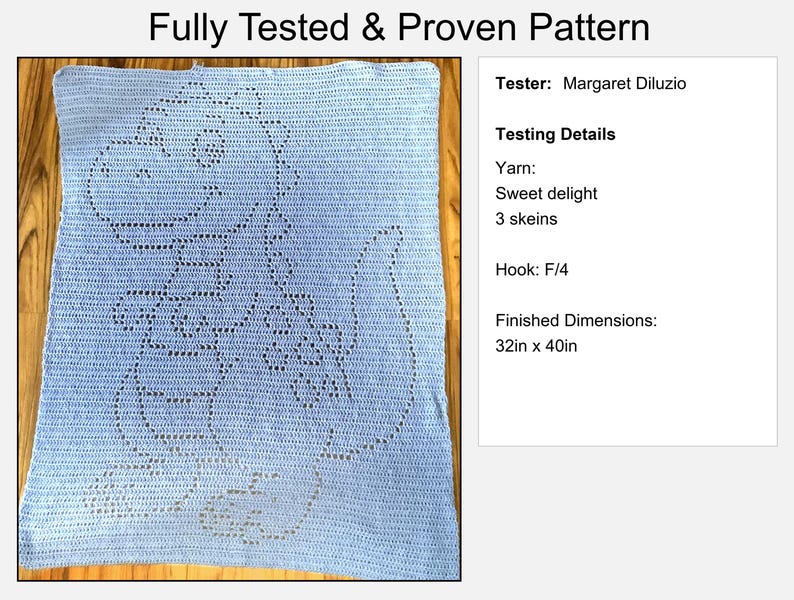 Roary Dinosaur Filet Crochet Baby Blanket PDF Pattern - Etsy