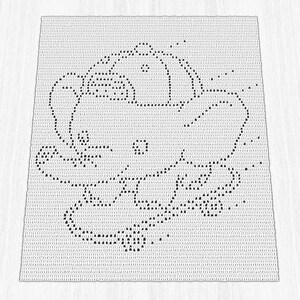 Skateboarding Elephant Filet Crochet Baby Blanket PDF Pattern - Etsy