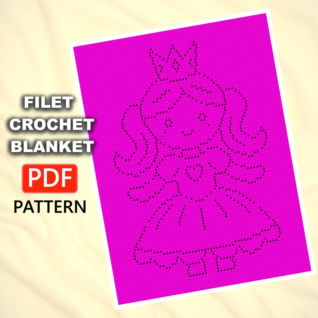 Princess Filet Crochet Blanket PDF Pattern, Instant Download Printable ...