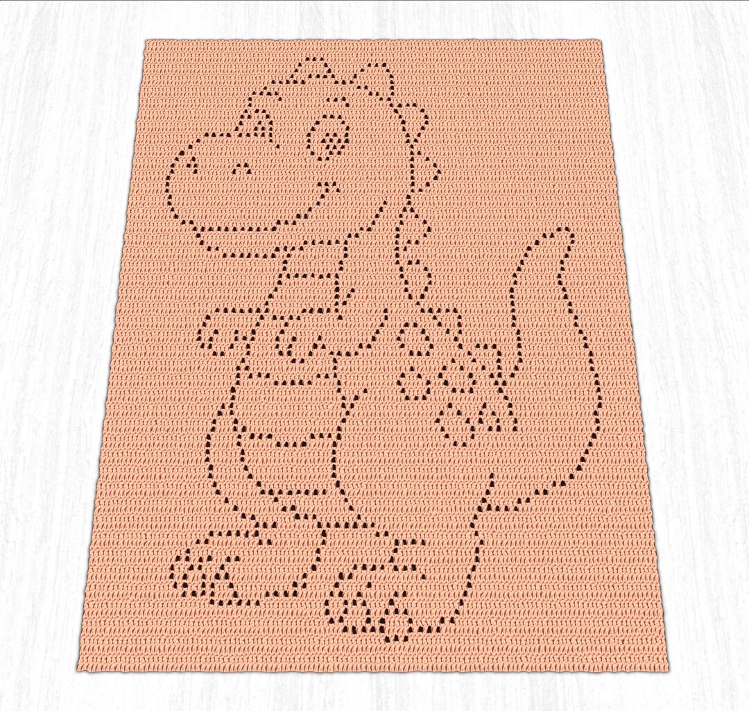 Roary Dinosaur Filet Crochet Baby Blanket PDF Pattern - Etsy