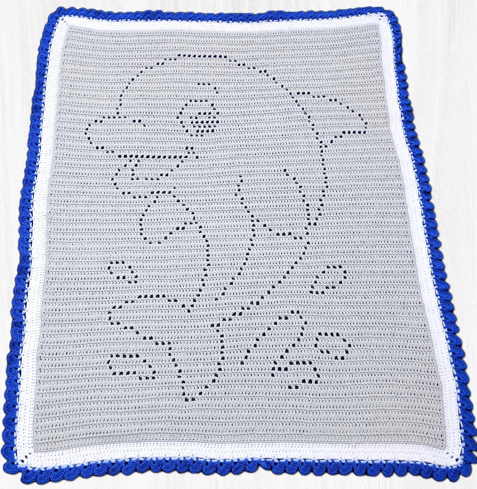 Dolphin Filet Crochet Baby Blanket Pattern PDF - Etsy
