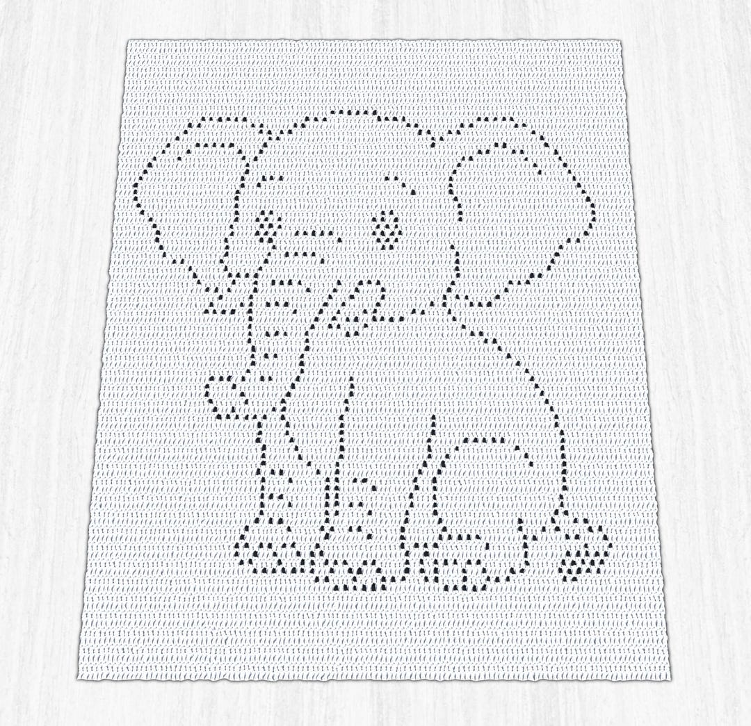 Elephant Crochet Baby Blanket Pattern: Filet Crochet PDF - Etsy