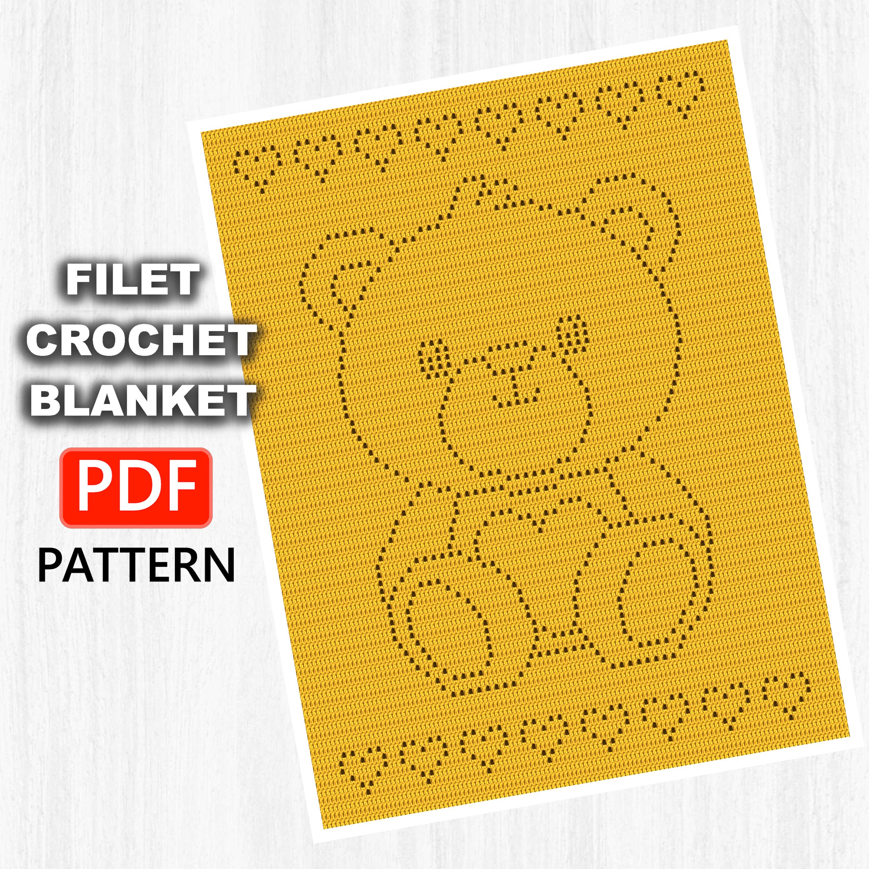 Teddy Bear Filet Crochet Baby Blanket Pattern (PDF Download) - Etsy