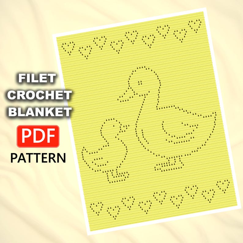 Ducks Blanket PDF Pattern | Duckling Filet Crochet - Etsy