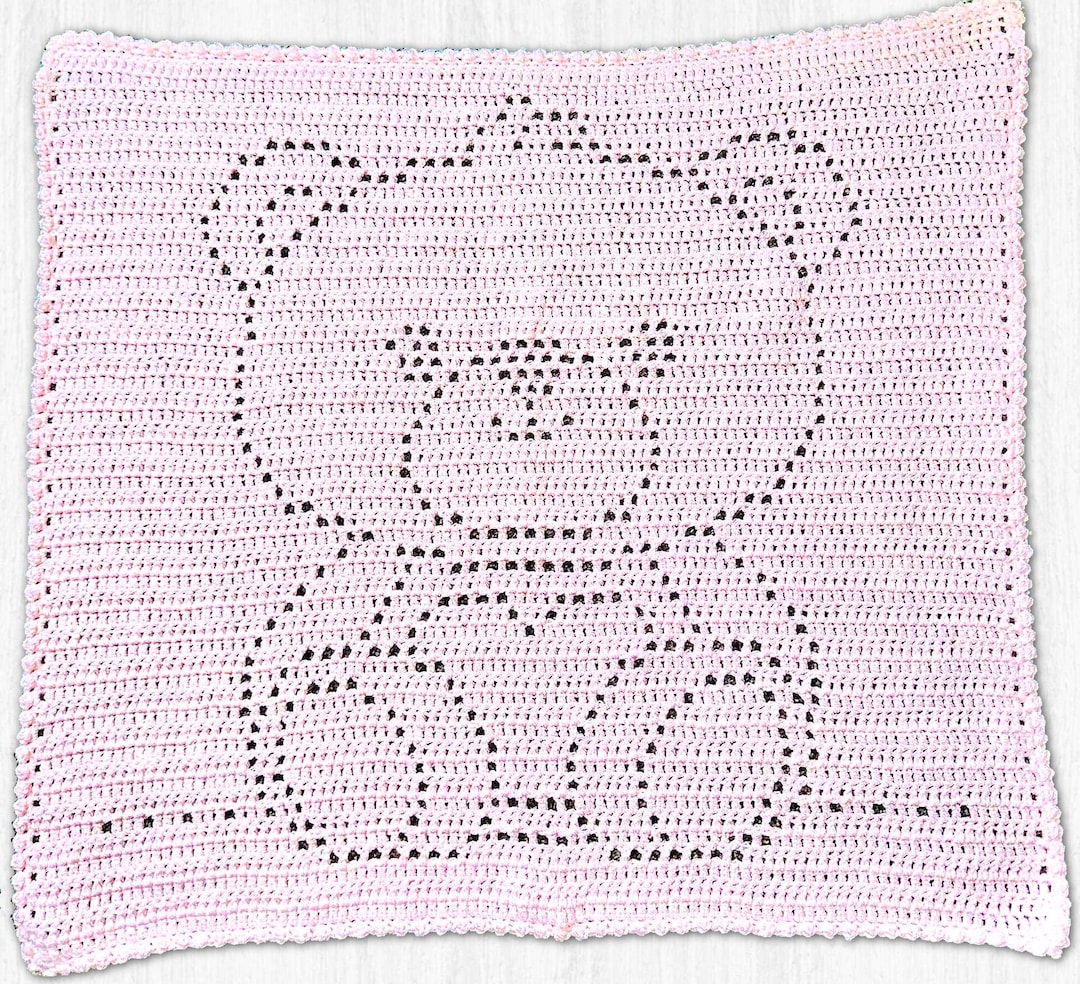 Teddy Bear Filet Crochet Baby Blanket Pattern (PDF Download) - Etsy