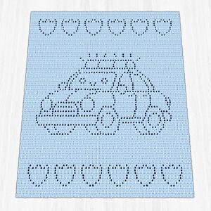 Police Car Filet Crochet Blanket PDF Pattern - Etsy