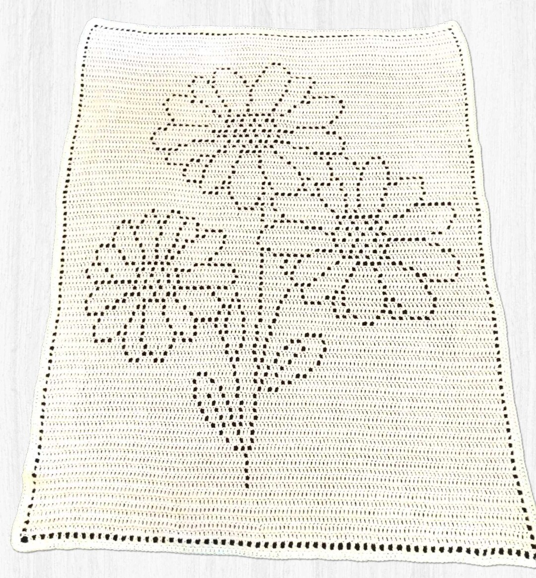 Daisies Filet Crochet Baby Blanket PDF Pattern, Daisy Wall Hanging - Etsy