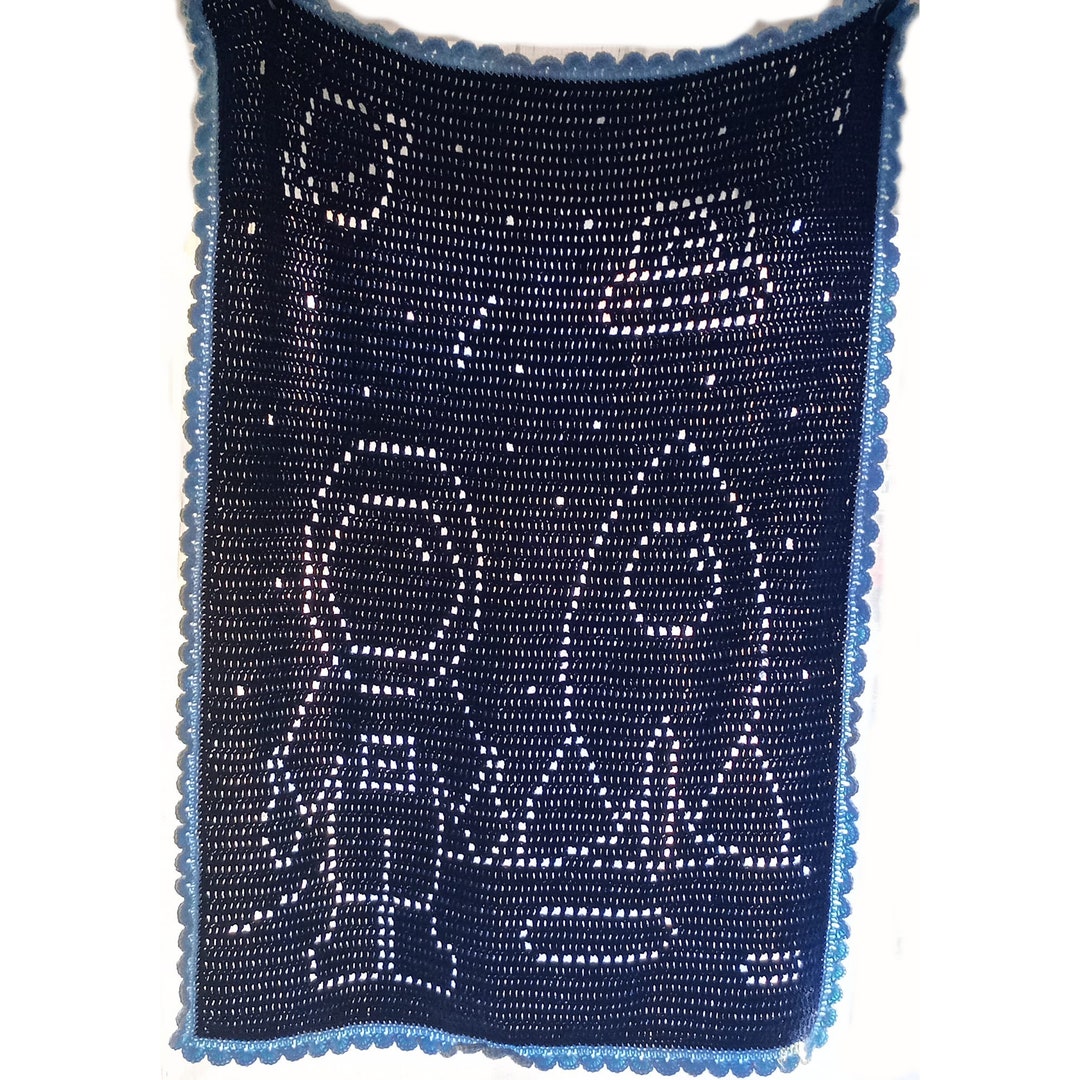 Spaceman and Rocket Filet Crochet Baby Blanket PDF Pattern - Etsy