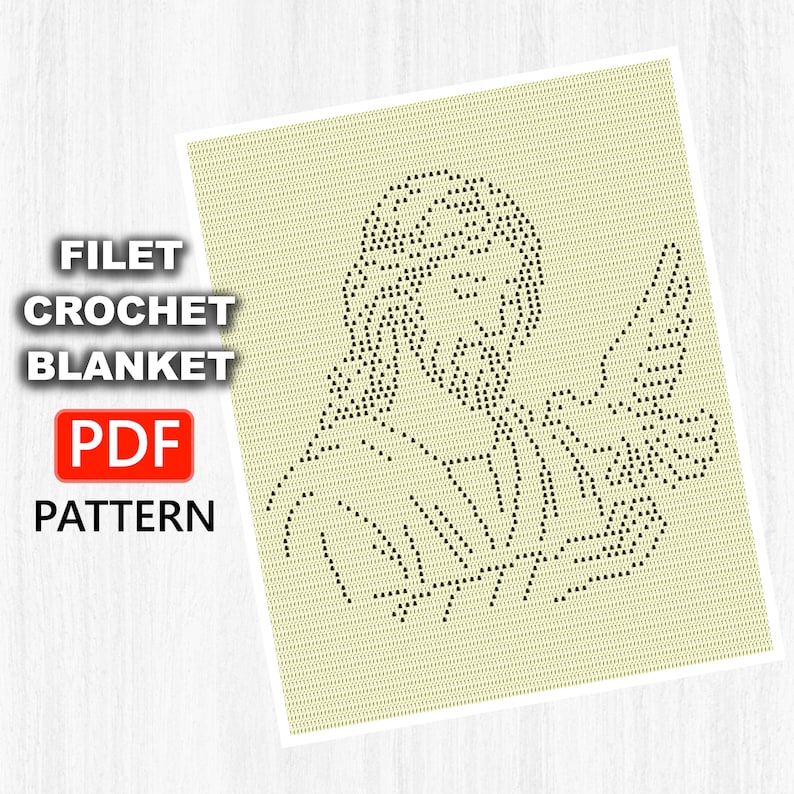 Jesus and Dove Filet Crochet Baby Blanket Pattern: US/UK Terms (PDF ...
