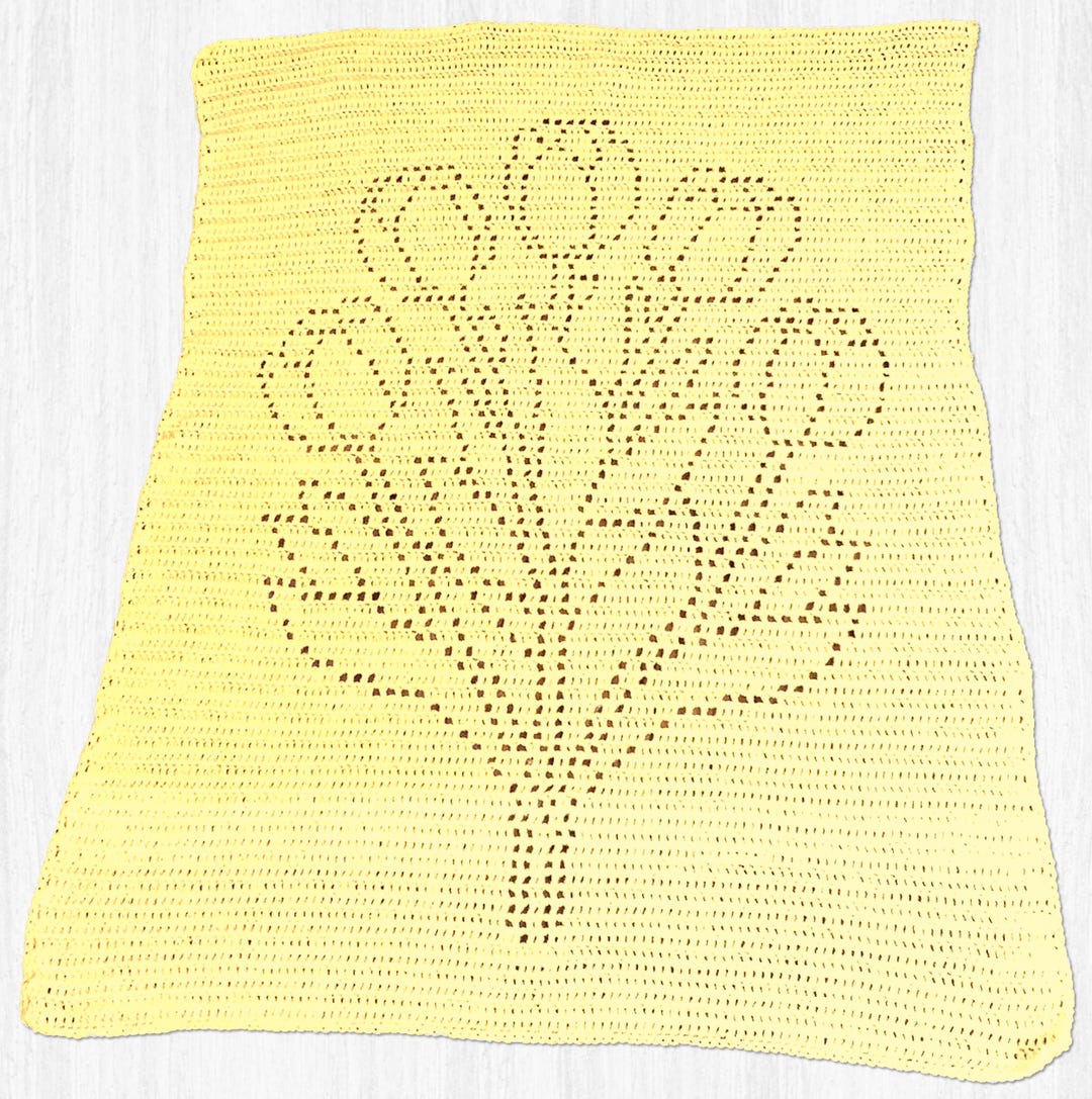 Tulips Filet Crochet Baby Blanket PDF Pattern, Flower Wall Hanging - Etsy