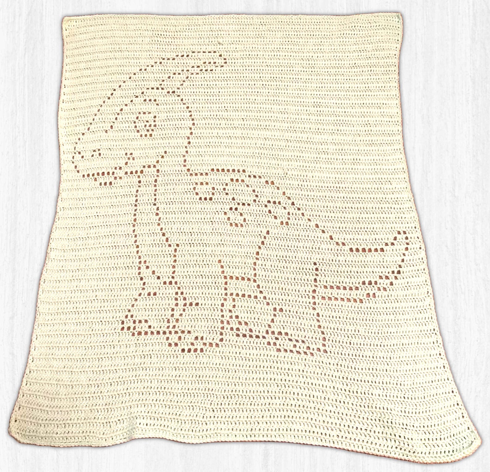 Cresta Dinosaur Filet Crochet Baby Blanket PDF Pattern - Etsy