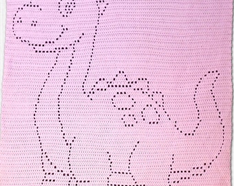 Dinosaur Filet Crochet Baby Blanket PDF Pattern - Etsy