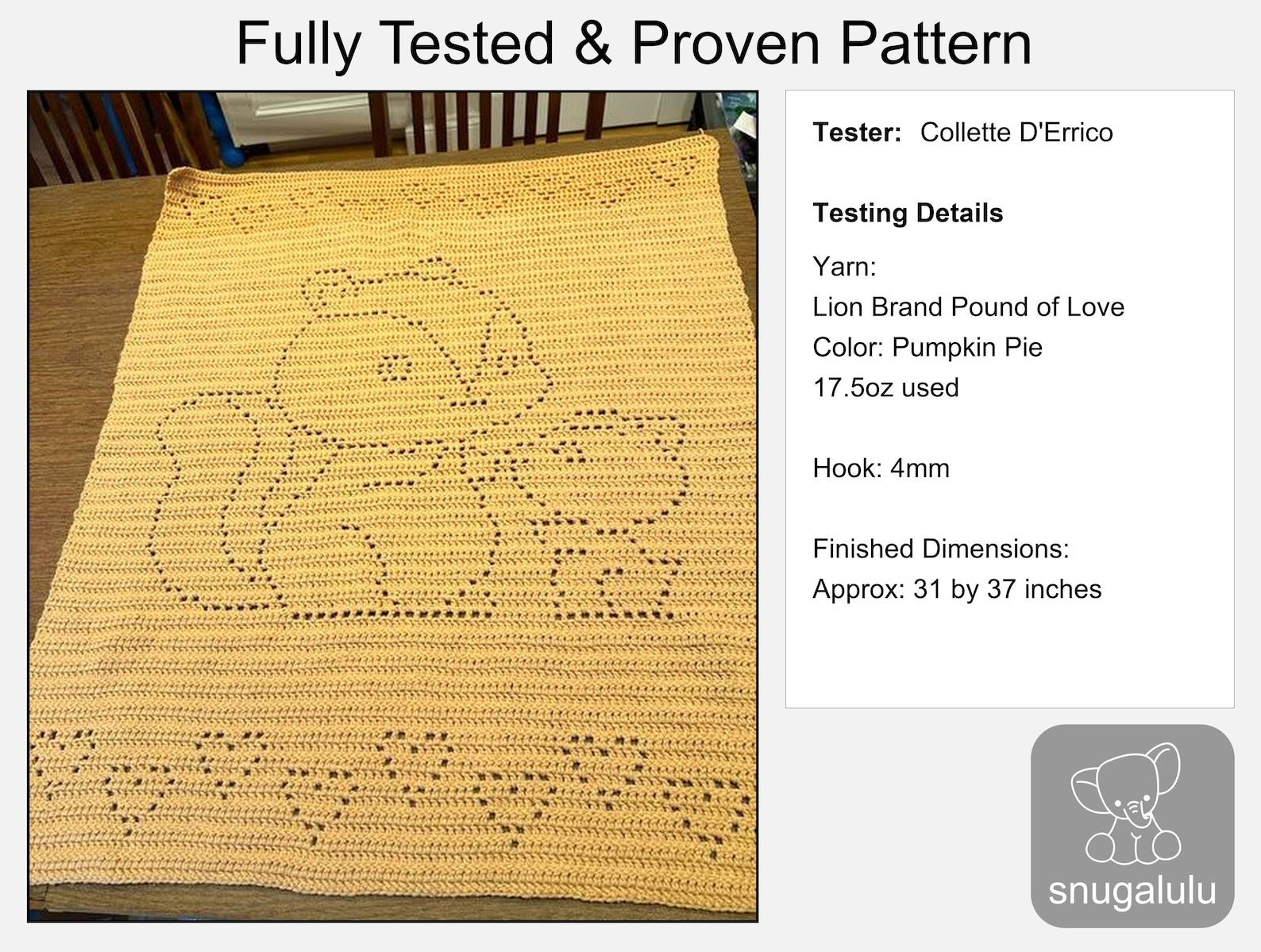 Chipmunks Filet Crochet Baby Blanket PDF Pattern, Instant Download ...