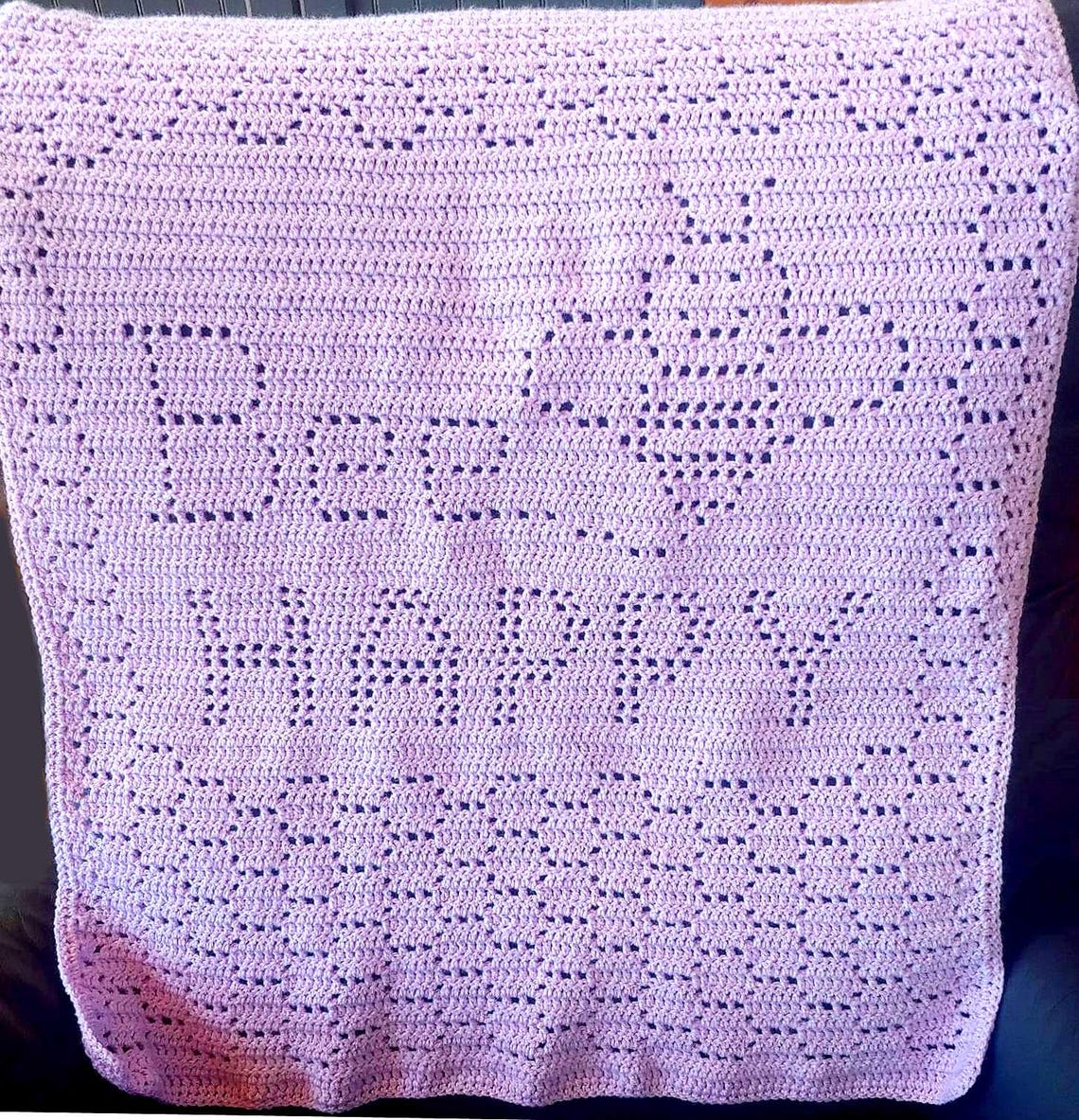 Bee Happy Filet Crochet Baby Blanket PDF Pattern - Etsy