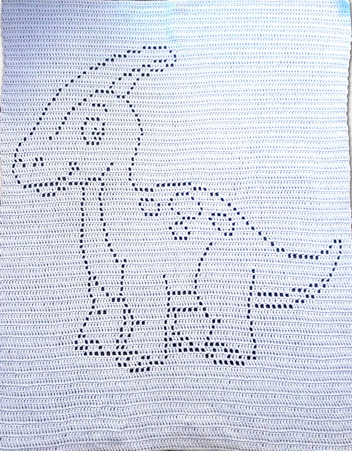 Cresta Dinosaur Filet Crochet Baby Blanket PDF Pattern - Etsy