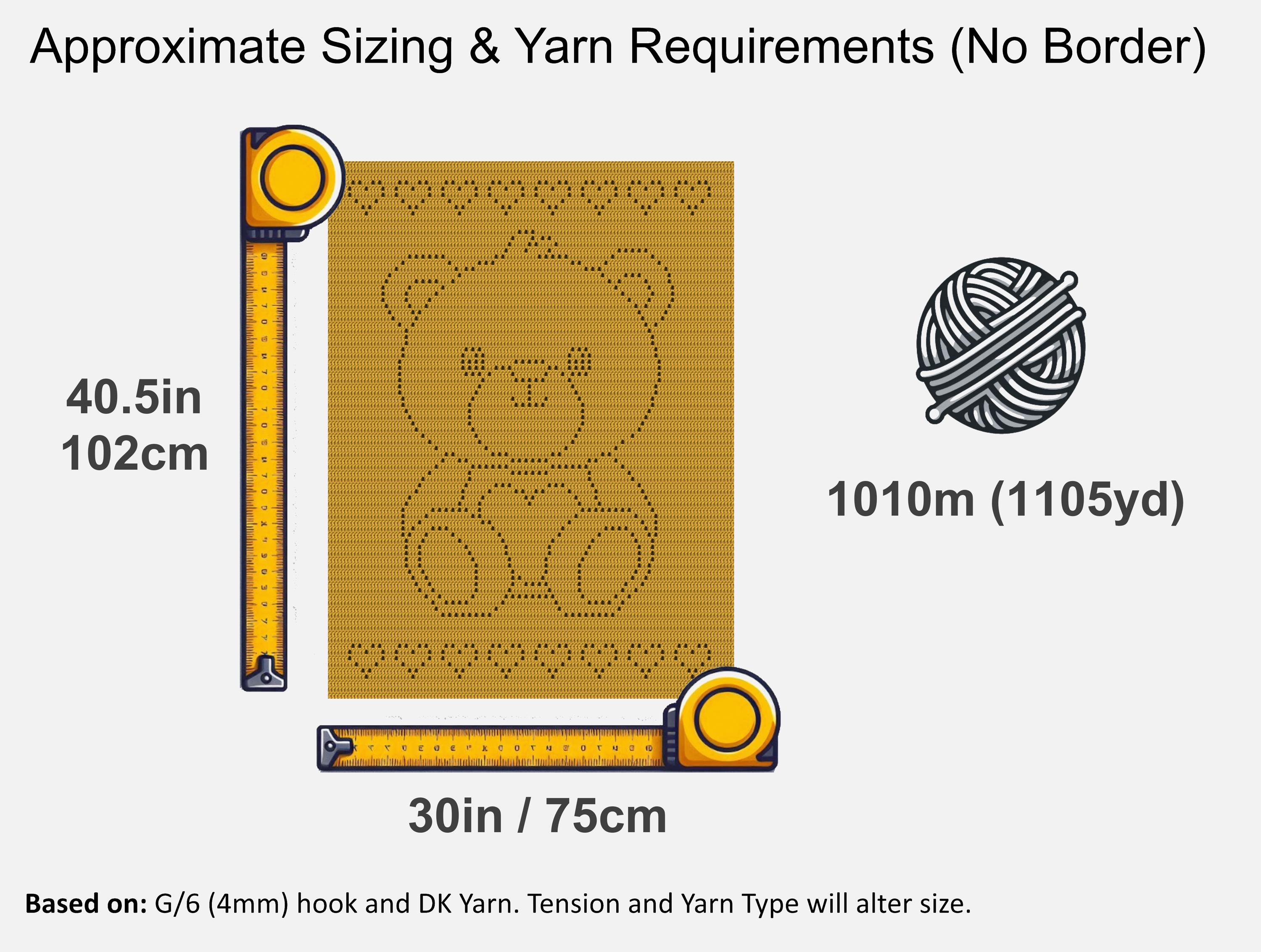 Teddy Bear Filet Crochet Baby Blanket Pattern (PDF Download) - Etsy