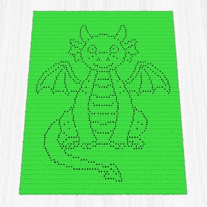 Dragon Filet Crochet Blanket PDF Pattern, Instant Download Printable ...