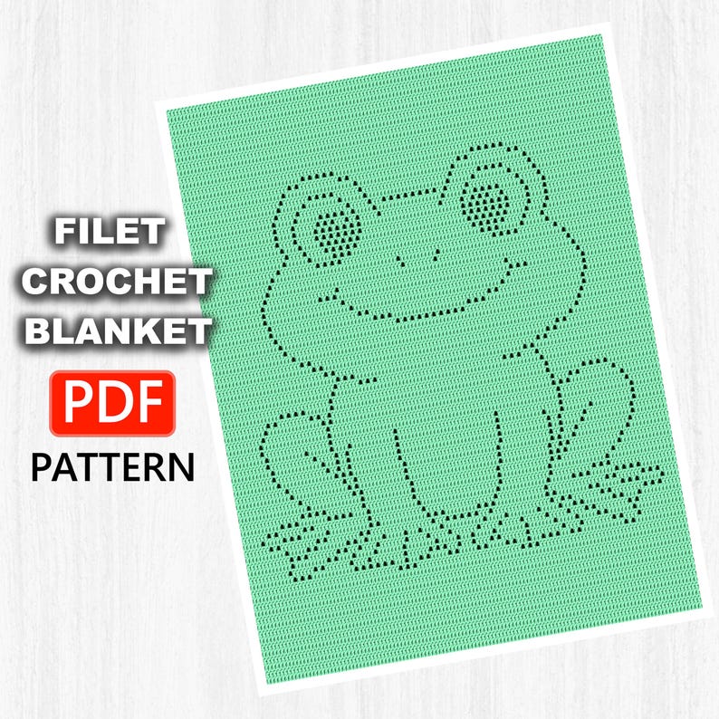 Frog Filet Crochet Baby Blanket Pattern (PDF) - Etsy