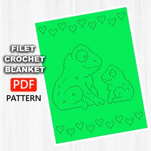 Frogs Filet Crochet Baby Blanket PDF Pattern - Etsy